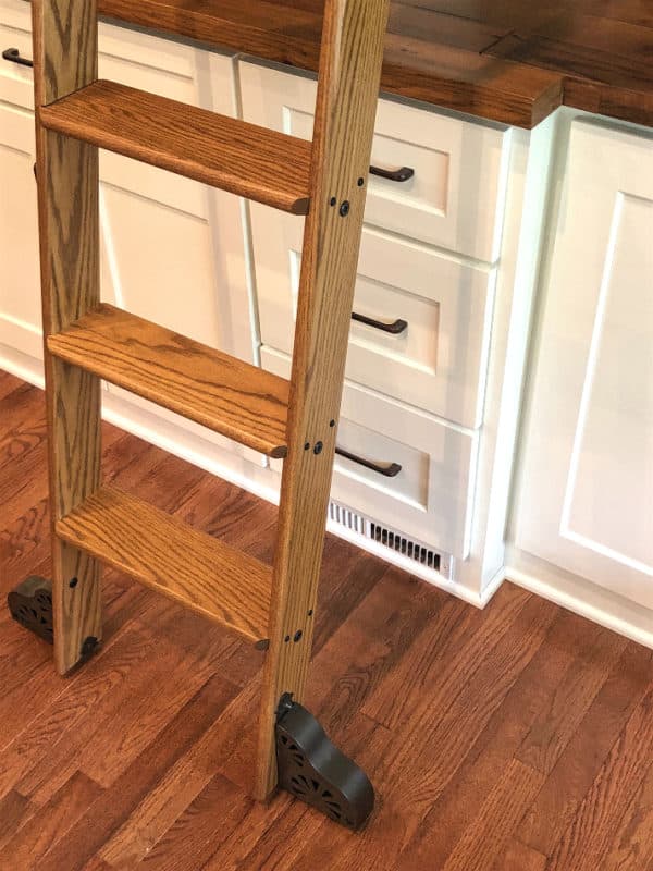 custom-bookcase-cabinets-rolling-ladder-PLA06 - Fairfield Custom Kitchens