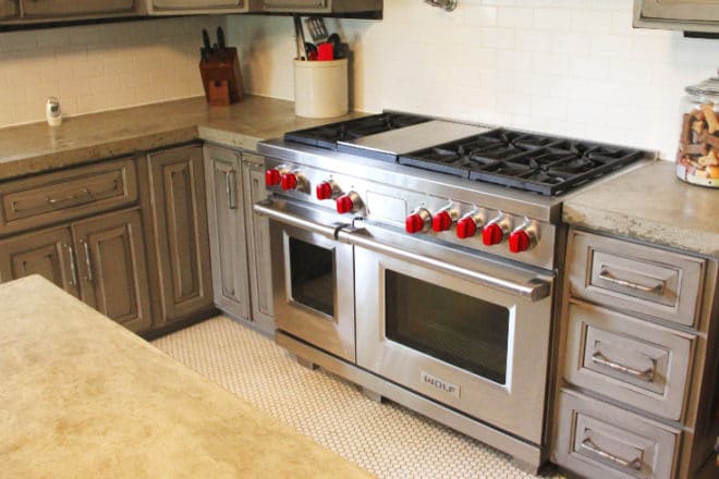 gray-painted-distressed-custom-kitchen-cabinets-TMH04 - Fairfield ...